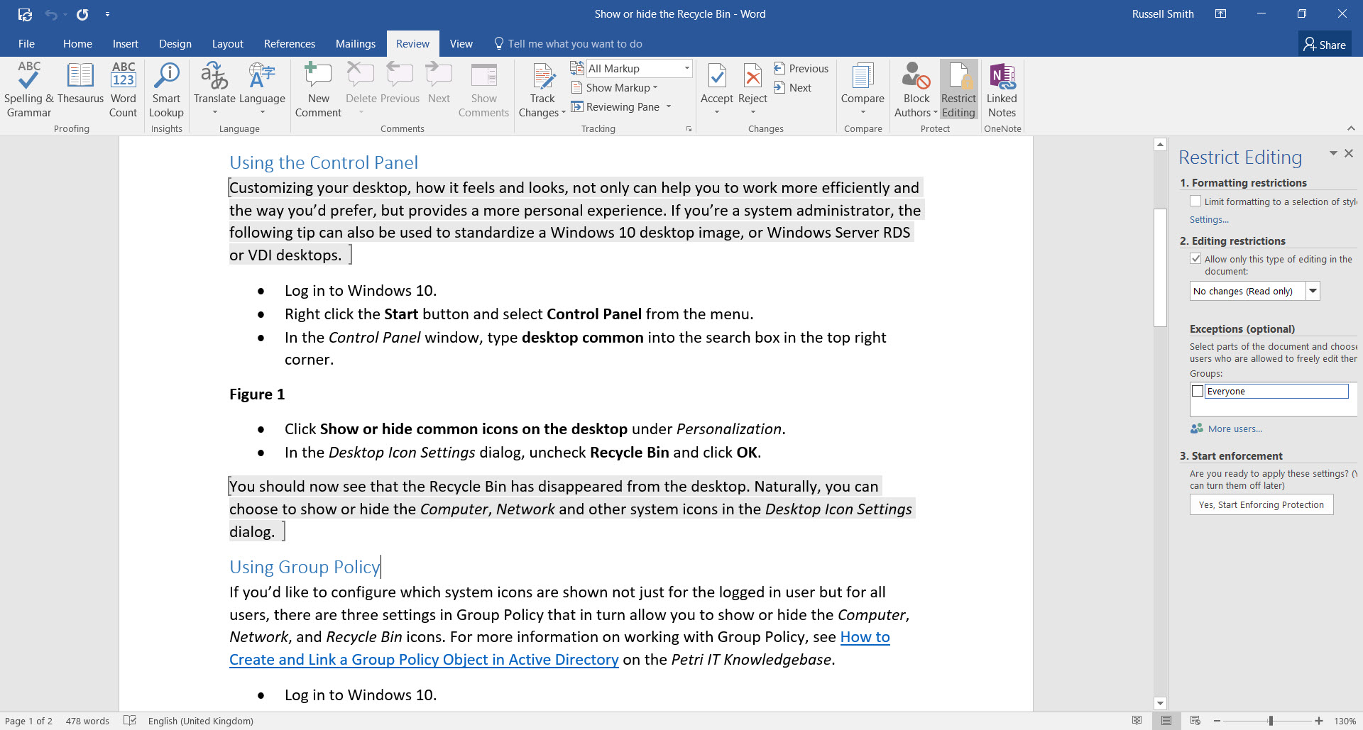 An Office 365 Tip On Restricting Editing In Word 2016 Petri IT 