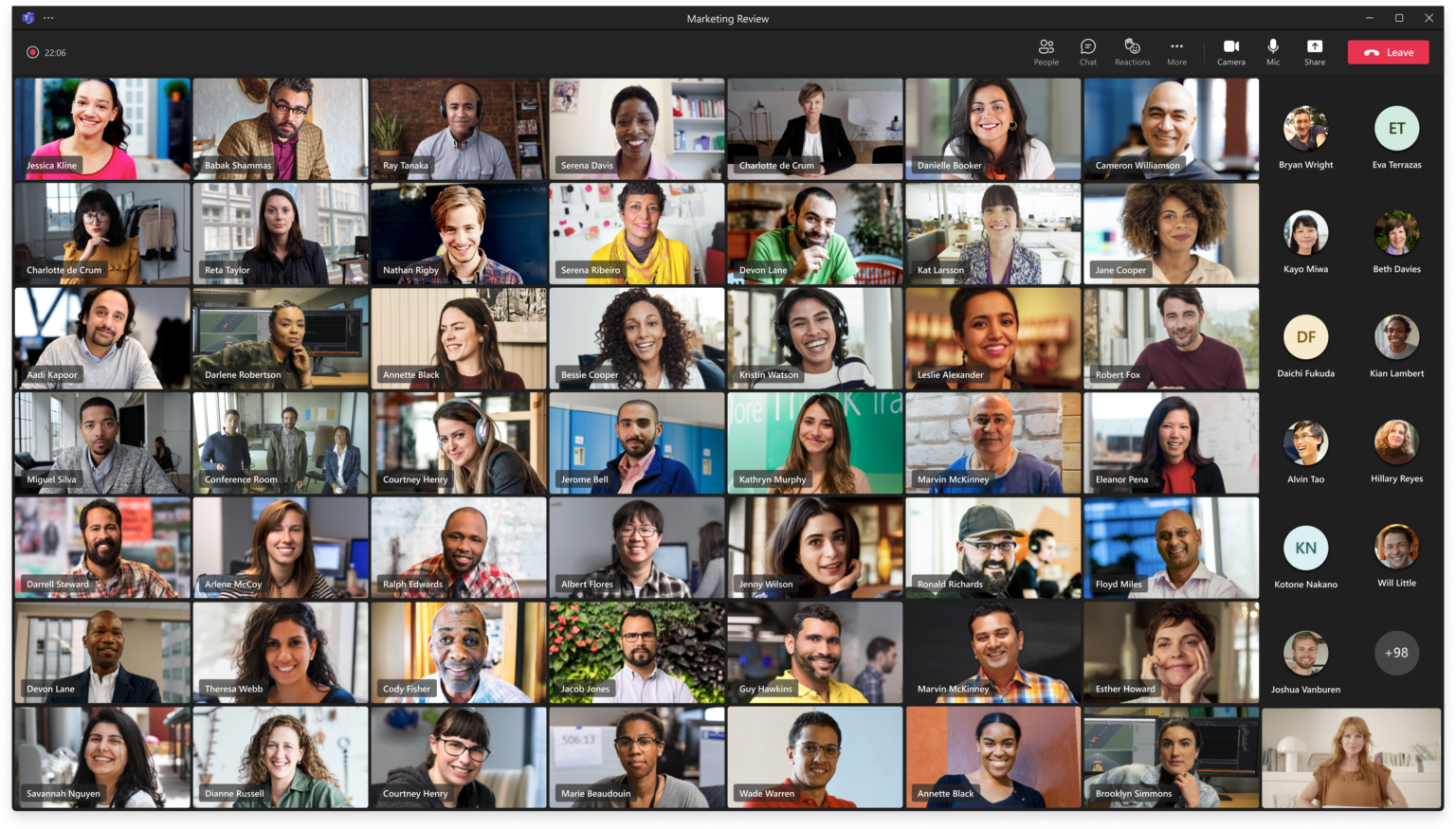 Microsoft Teams to Show Up To 49 Meeting Participants by Default