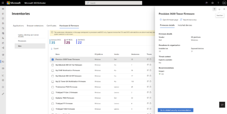 Microsoft Defender Vulnerability Management Now Supports Firmware ...