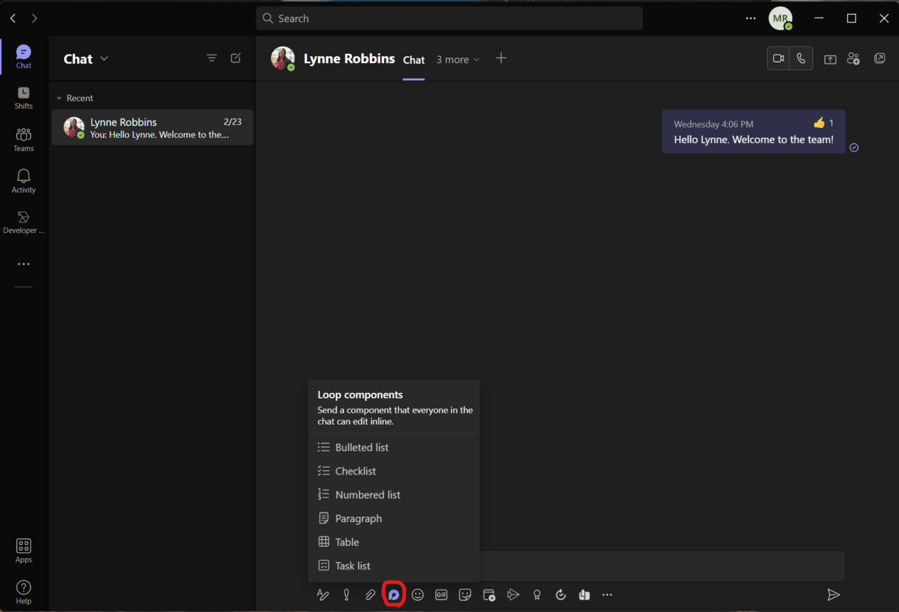 Using Microsoft 365 File Sharing and Microsoft Loop Components