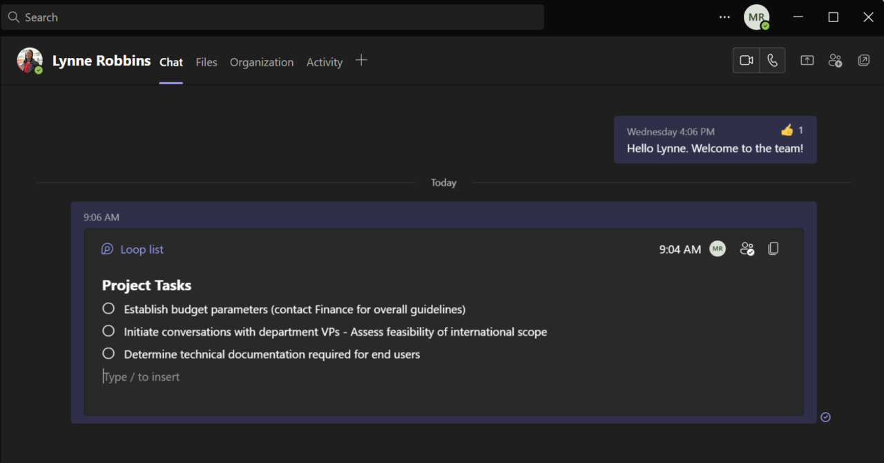 Using Microsoft 365 File Sharing and Microsoft Loop Components