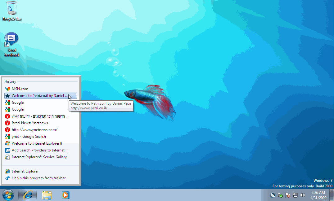 Windows 7 - New Taskbar Features