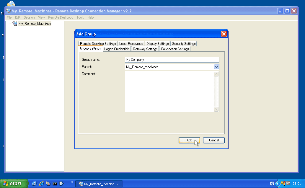 Remote Desktop Connection Manager